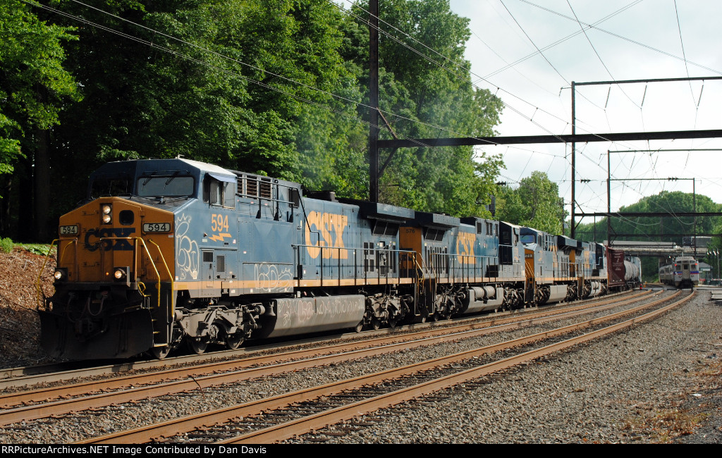 A Tagged CSX CW44AH 594 ldads Q418-15 Eastbound